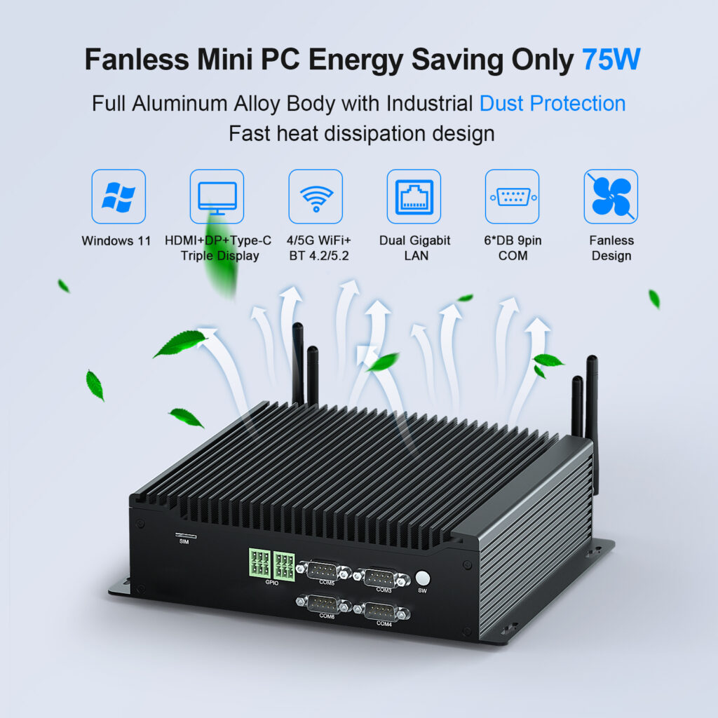 Hystou H4T-10th Industrial Fanless Mini PC | Intel i5-10th Gen